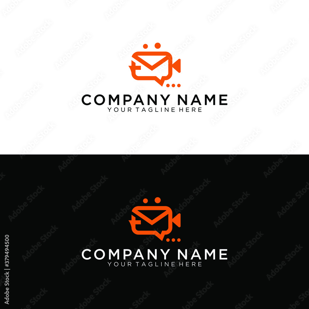 Talk Show Logo Design. Video Movie Film Chat Logo Design.on a black and ...