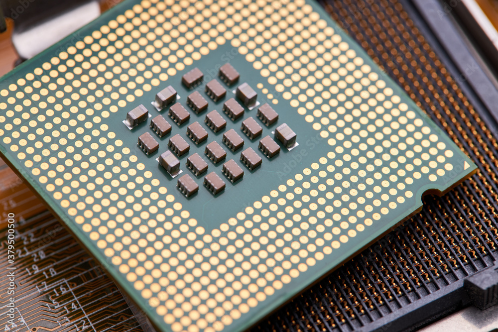 CPU Central processing unit hardware. digital technology concept. Chip ...