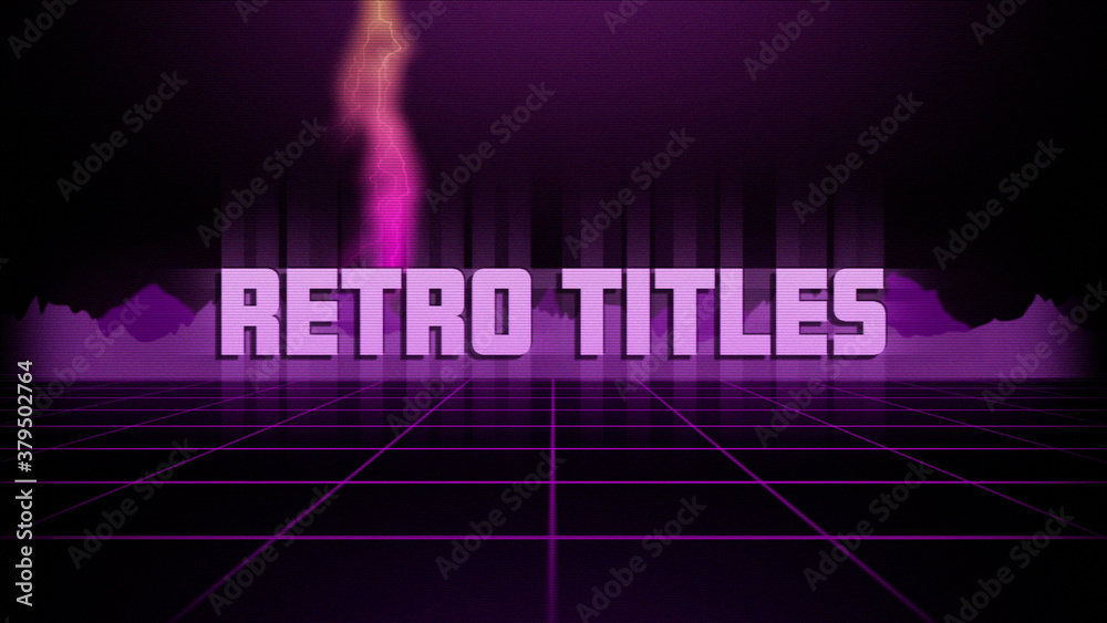 Retro 80's Titles Stock Template | Adobe Stock