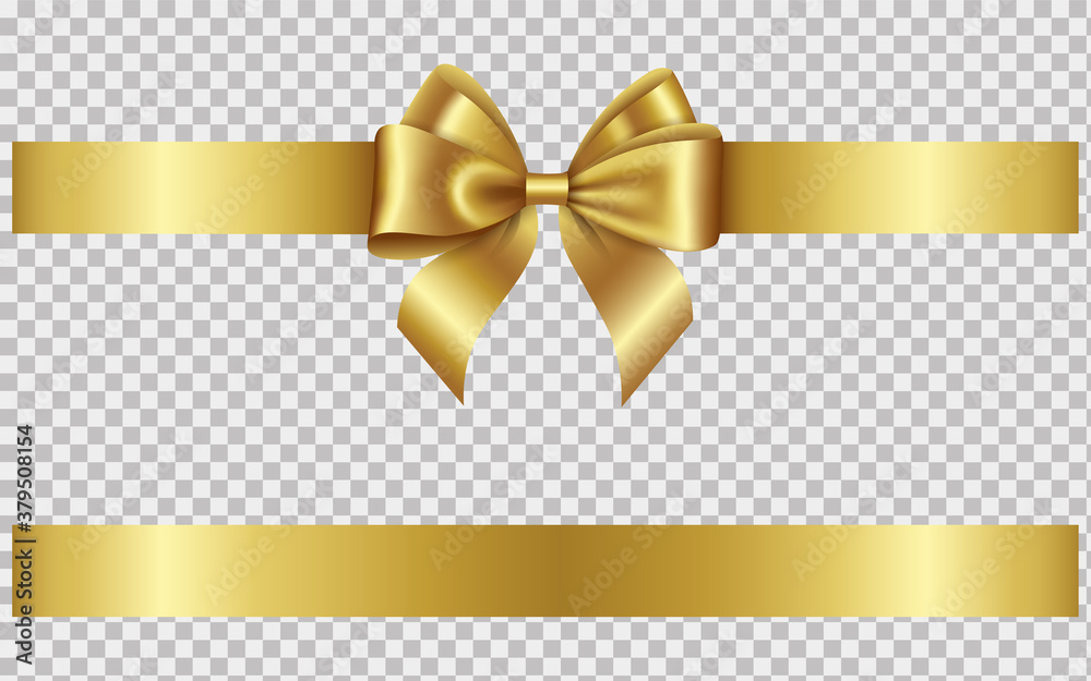gold ribbon with bow Stock Vector | Adobe Stock