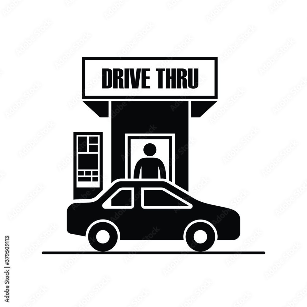 Drive through icon isolated on white background vector illustration ...