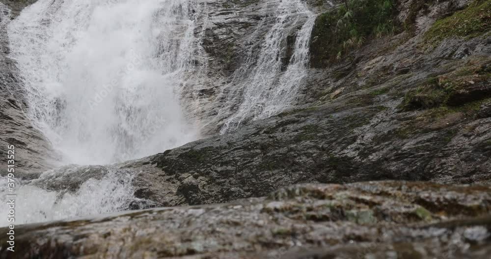 Waterfall in the rainforest of the Cameron Highlands, Malaysia. A ...