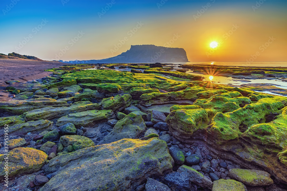 Jeju Island South Korea, Sunrise nature landscape at Jeju Do Seongsan ...