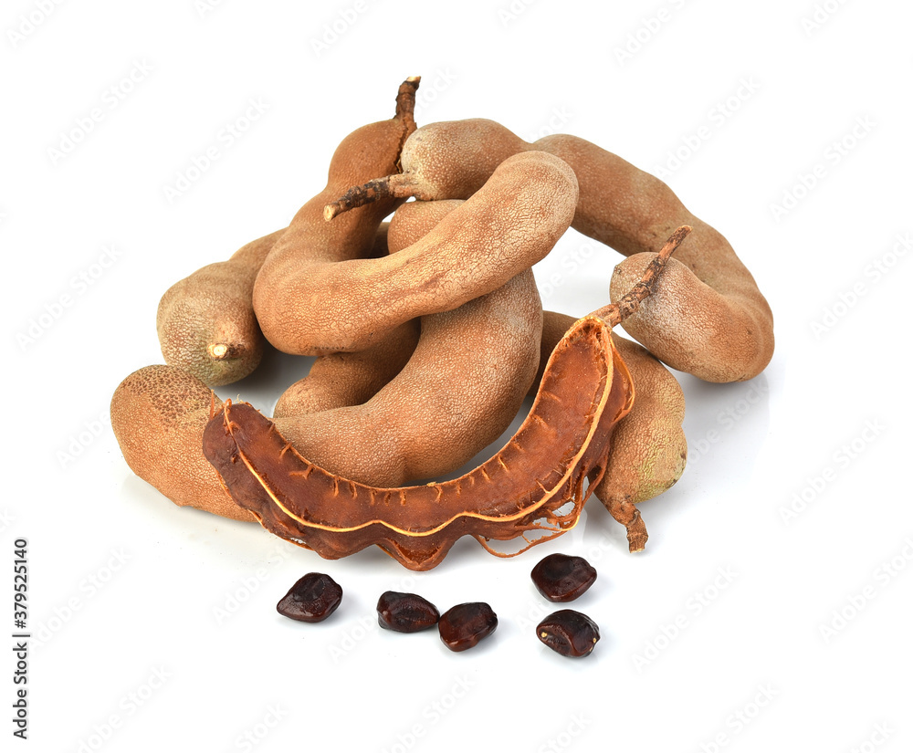 Tamarind and tamarind seeds isolated on white background Stock Photo ...