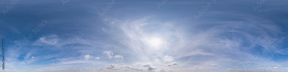 Seamless blue sky hdri panorama 360 degrees angle view with beautiful ...