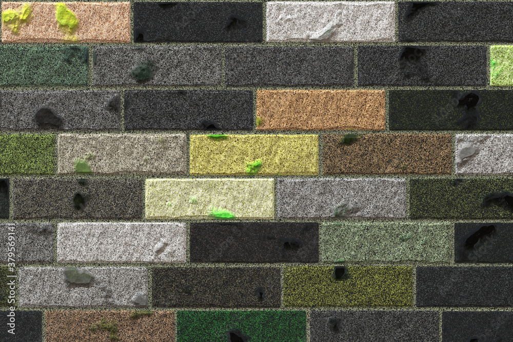 Panorama of Block pattern of white stone cladding wall tile texture and ...