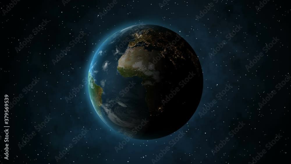 Realistic Earth Rotating with correct rotation in seamless loop ...