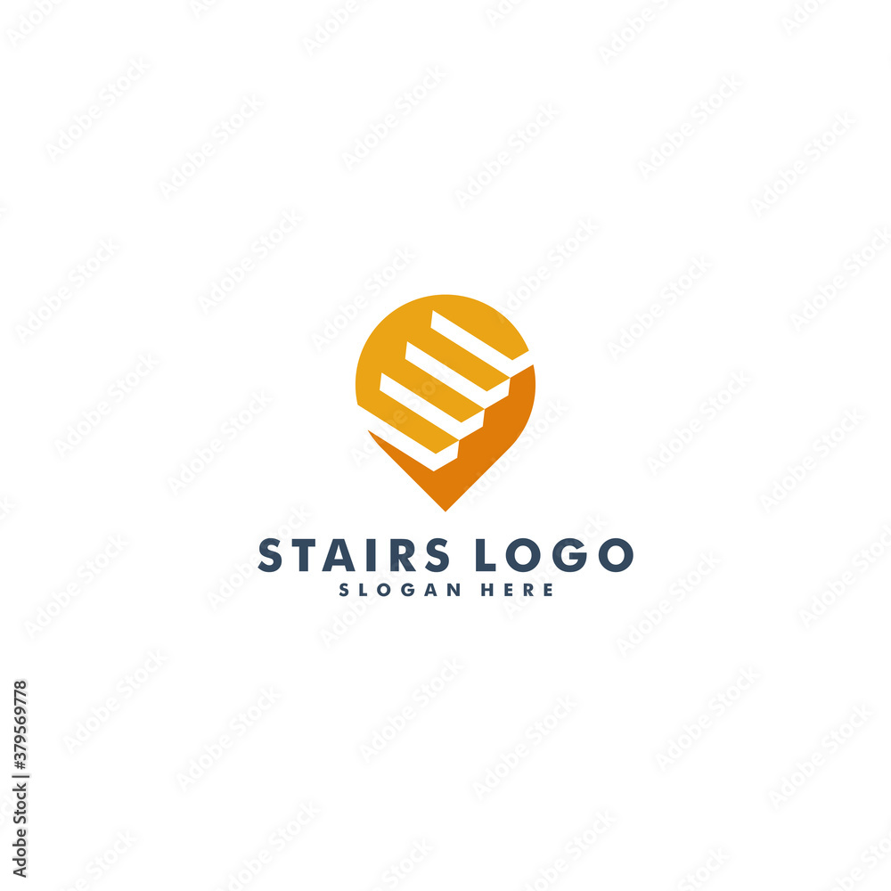 stairs Logo. architecture design concept logotype Template Vector ...