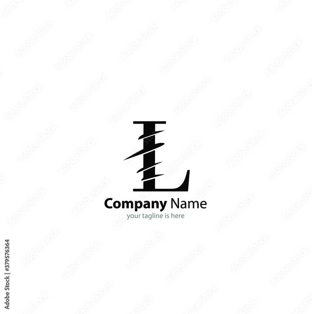 simple elegant logo of letter l with white background Stock Vector ...