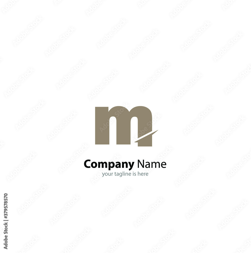 The simple modern logo of letter M with white background Stock Vector ...