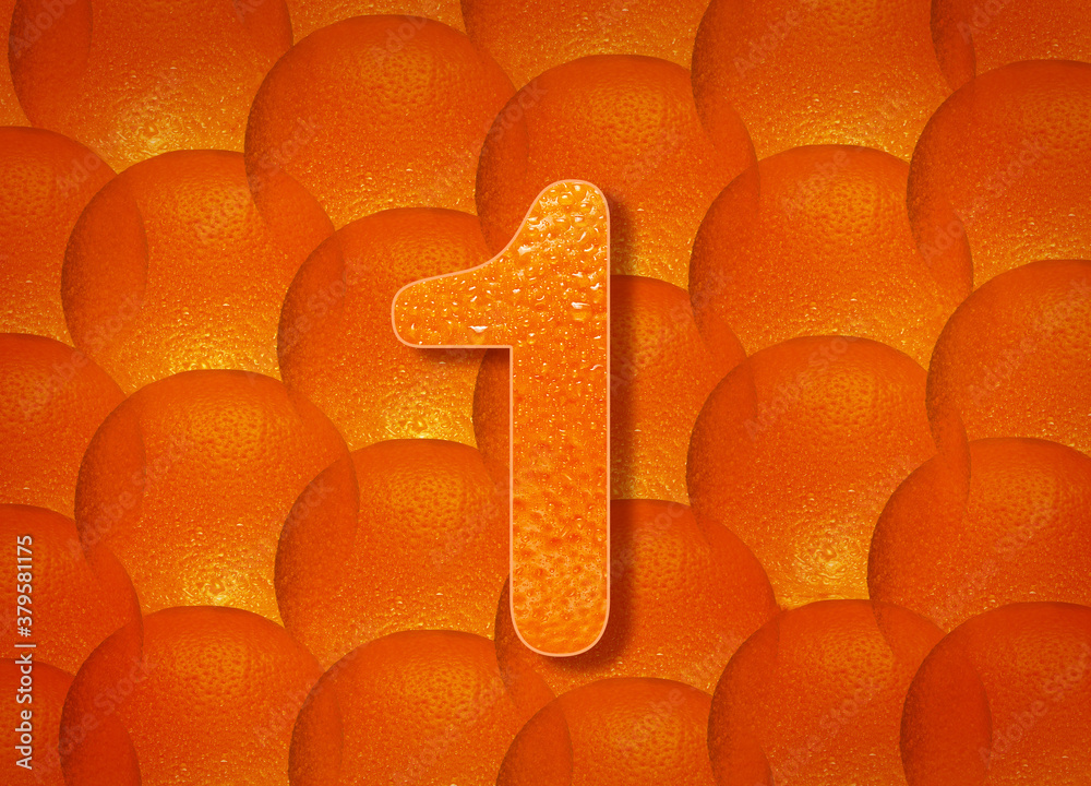 orange background with alphabetic letters a to z and numbers 1 to 0 ...