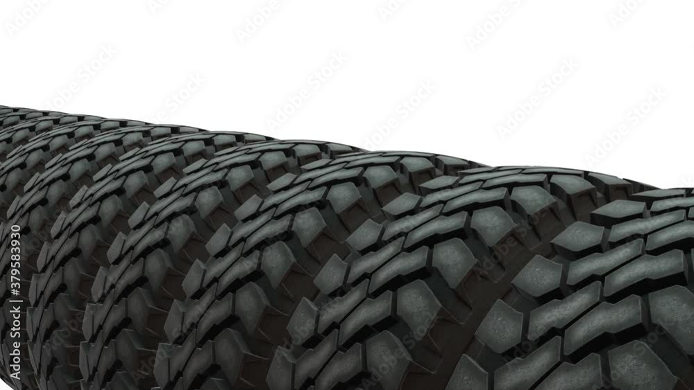 New car tires wheels storage animation at white background. Wheel ...