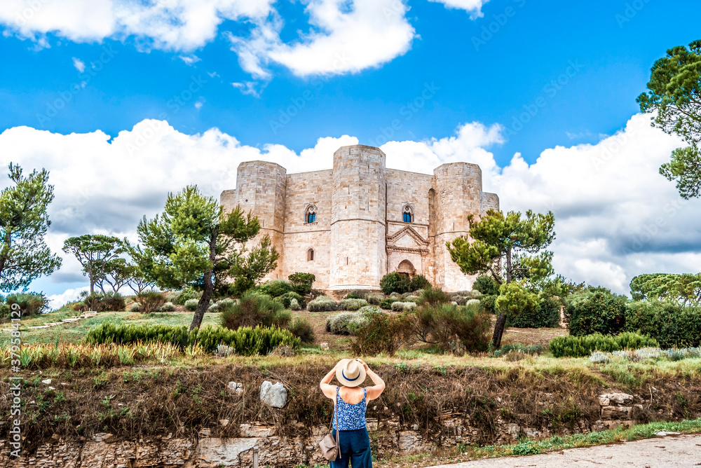 Exterior view of the octagonal "Castel del Monte" (Castle of the ...