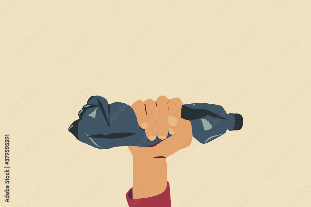 Concept of stop plastic pollution, global warming, recycling plastic ...