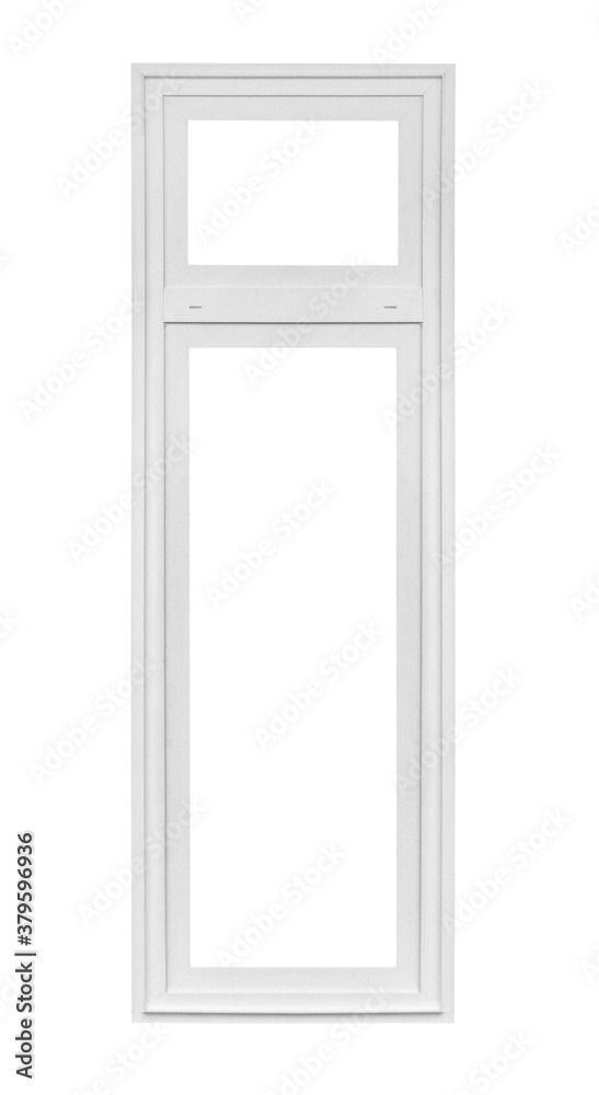 Real modern house window frame isolated on white background with ...