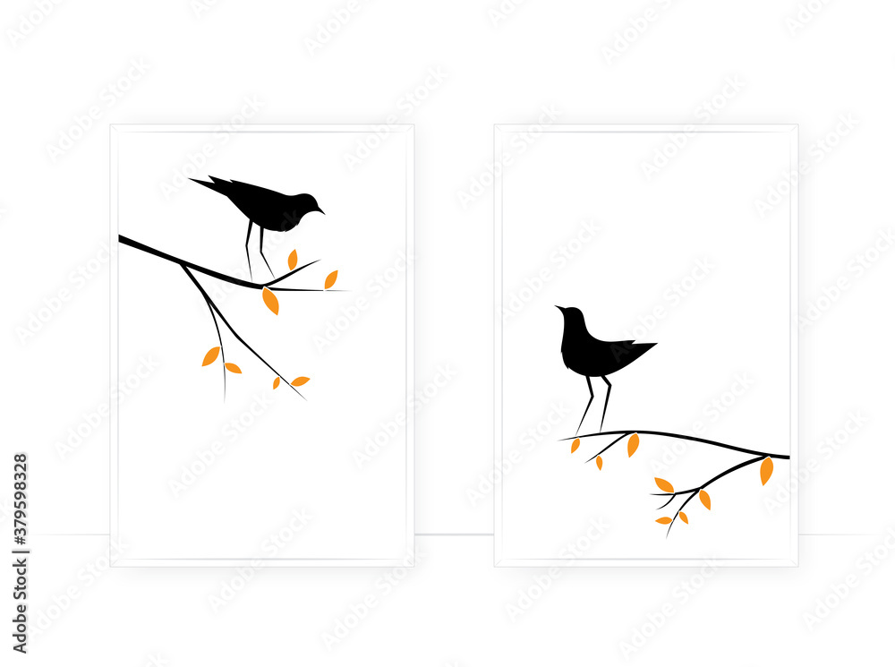 Simple Tree Silhouette With Bird