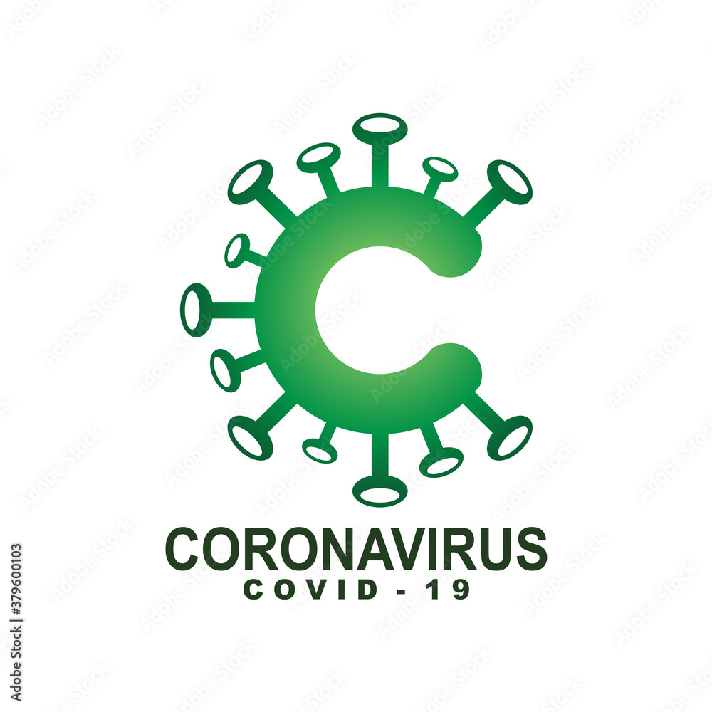 Initial letter C logo for Corona. Letter C logo for Covid. letter C ...
