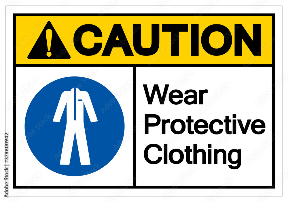 Caution Wear Protective Clothing Symbol Sign,Vector Illustration ...