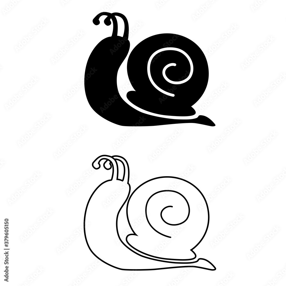 Snail icon vector set. aquatic illustration sign collection. animal ...