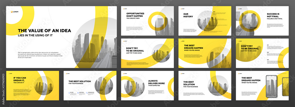 Modern powerpoint presentation templates set. Use for modern keynote ...
