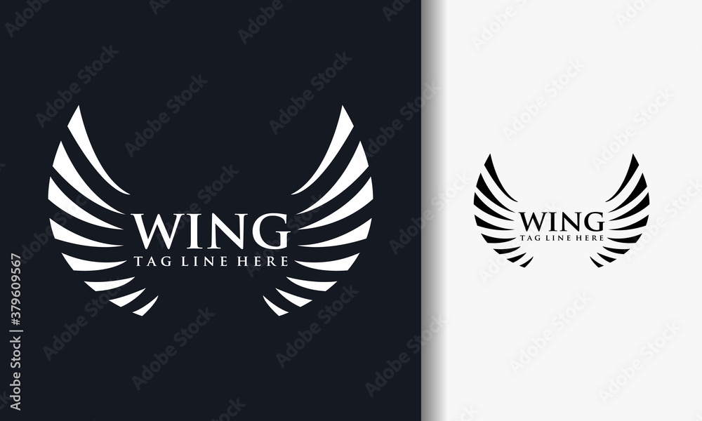 typography wing logo Stock Vector | Adobe Stock