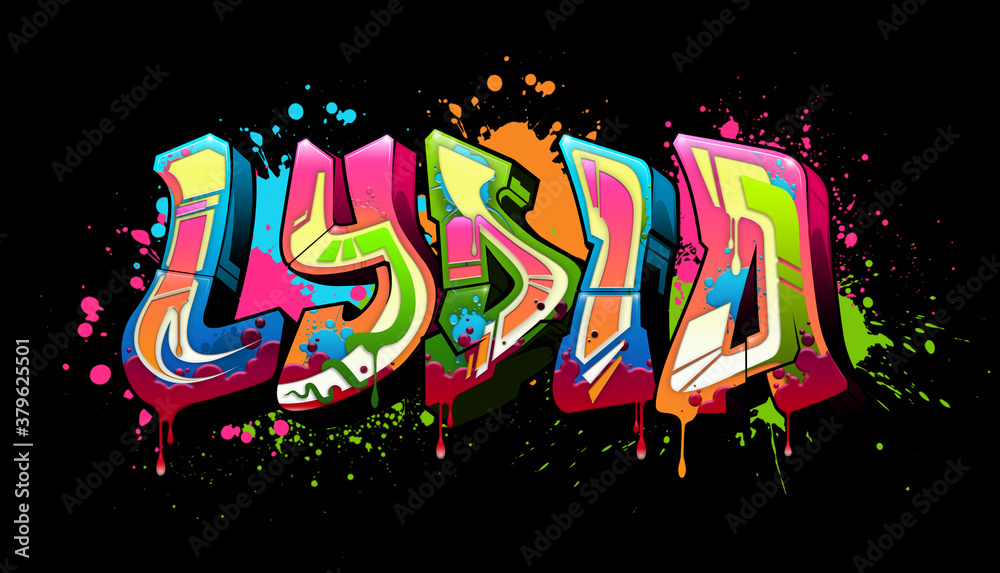 Lydia Graffiti Name Design Stock Illustration | Adobe Stock
