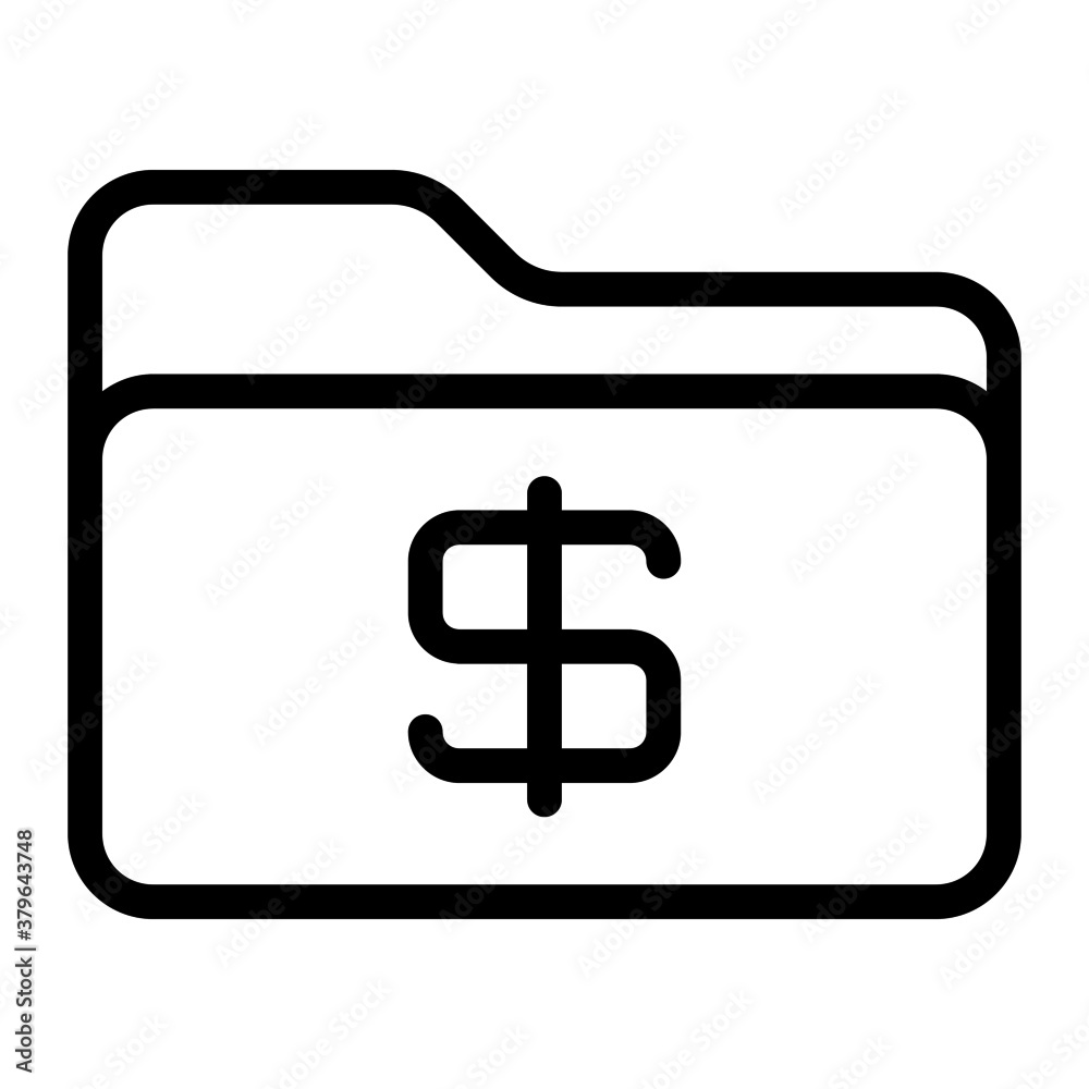 finance folder icon with outline style. Suitable for website design ...