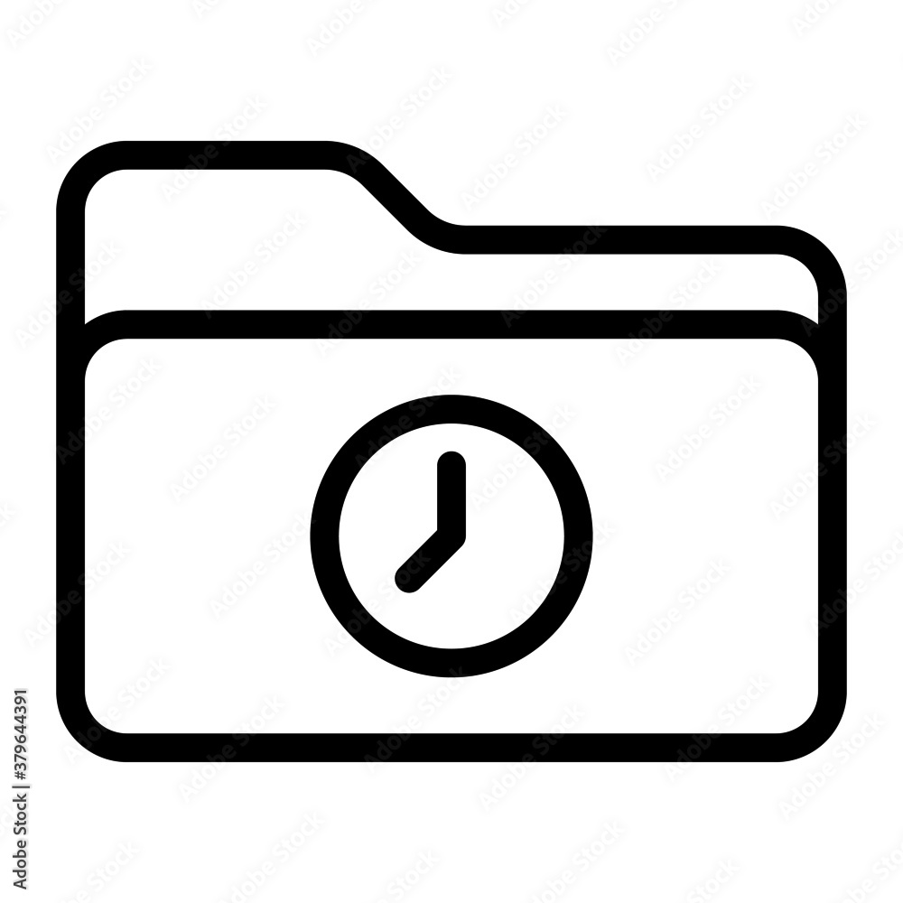time folder icon with outline style. Suitable for website design, logo ...