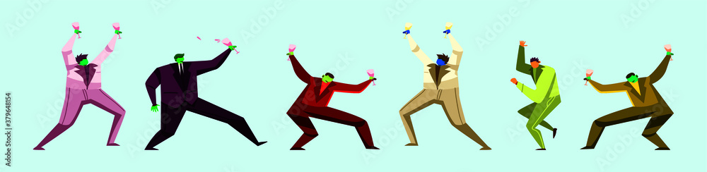 set of party and gathering cartoon icon design template with various ...