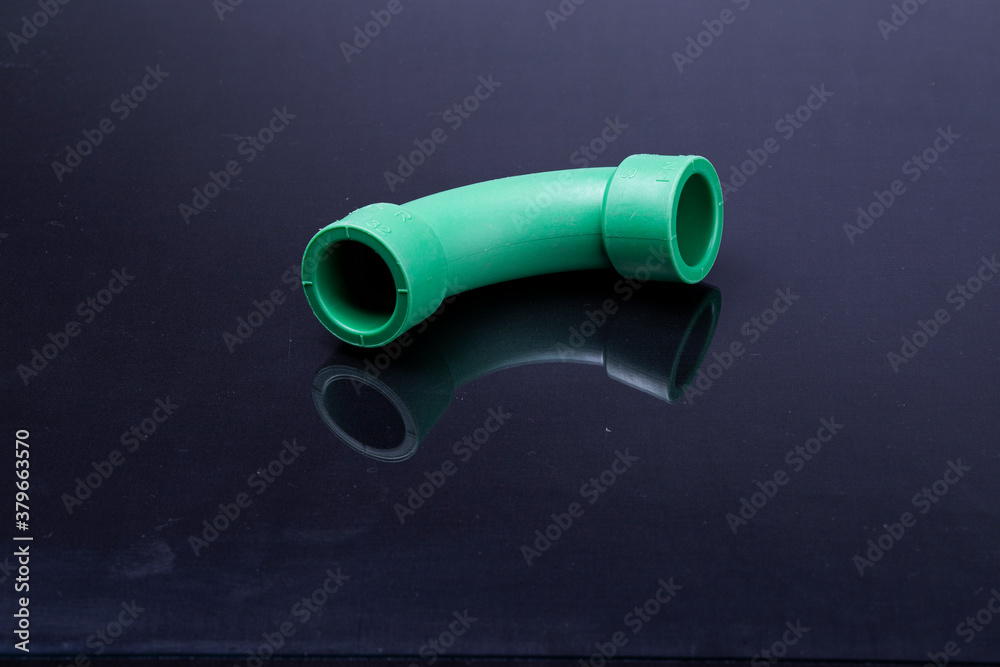 Plastic T-tube fittings on Black background, PVC Pipe connections, PVC ...