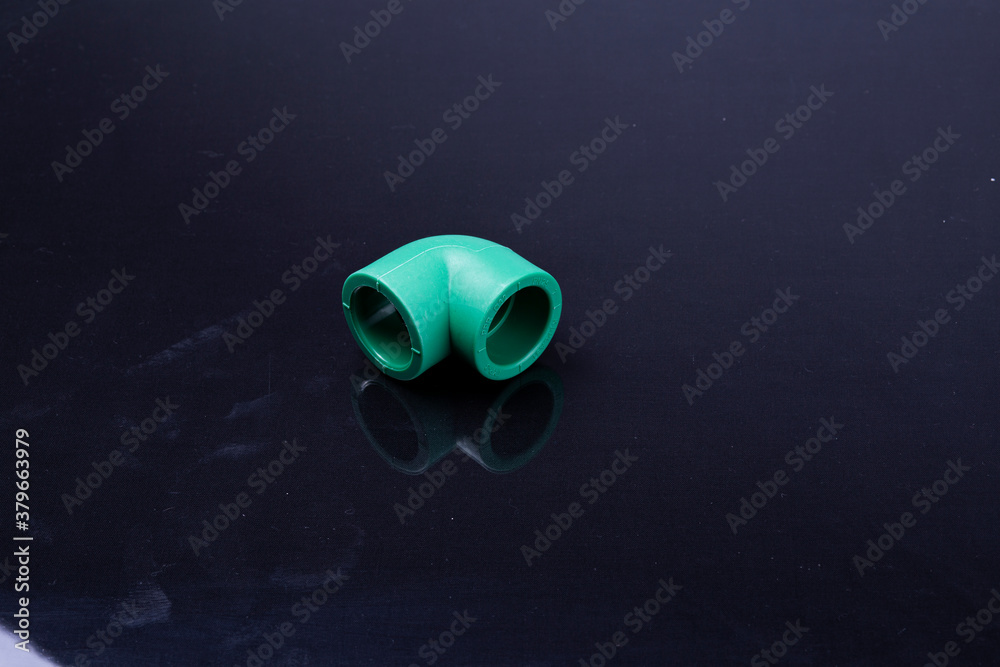 Plastic T-tube fittings on Black background, PVC Pipe connections, PVC ...