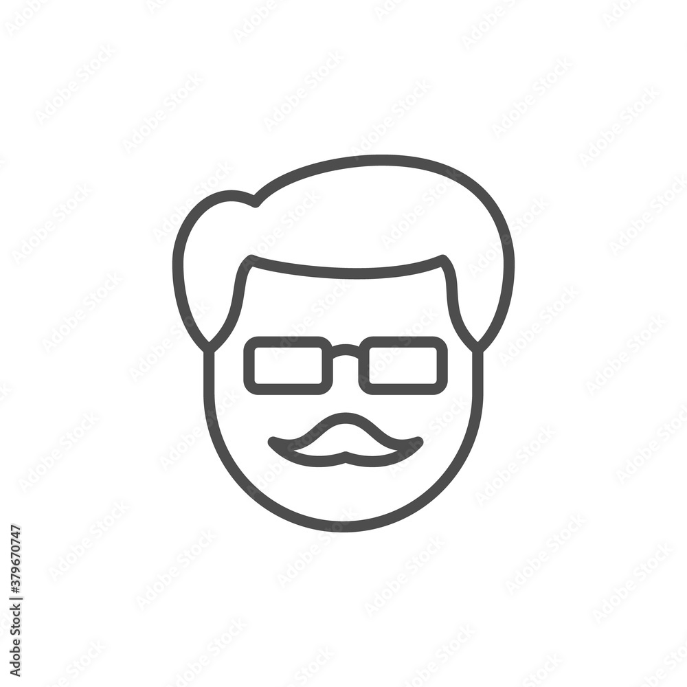 Old man line outline icon Stock Vector | Adobe Stock