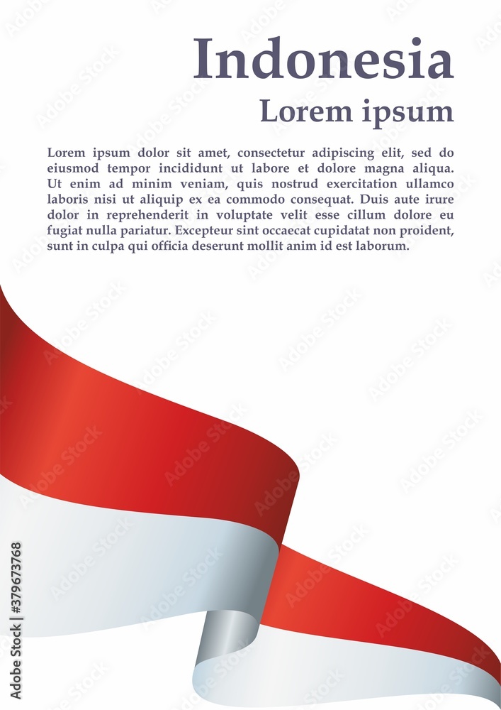 Flag of Indonesia, Republic of Indonesia. Template for award design, an ...