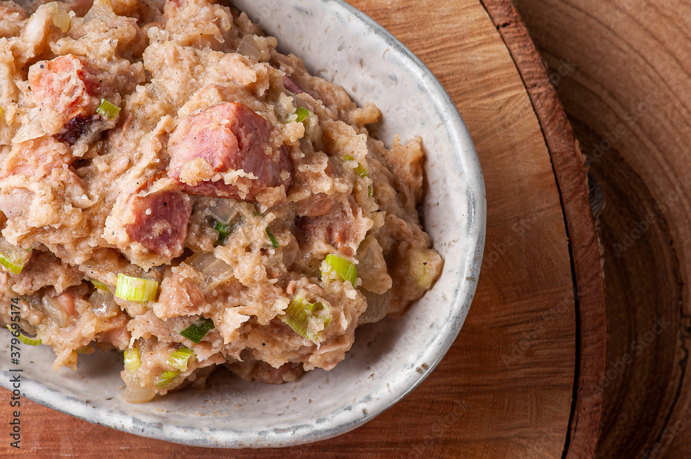 Typical Brazilian dish called "Tutu de feijão". Made with beans ...