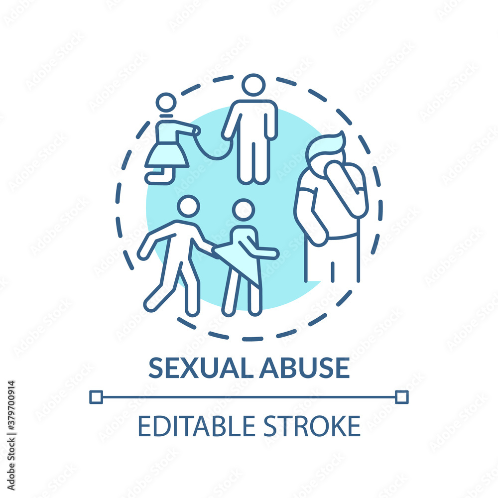 Sexual abuse concept icon. Domestic violence idea thin line ...
