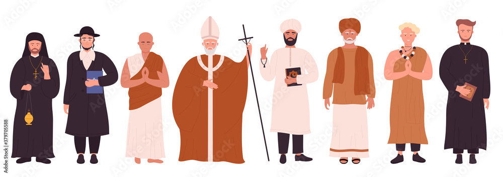 People of different religions infographic vector illustration set ...