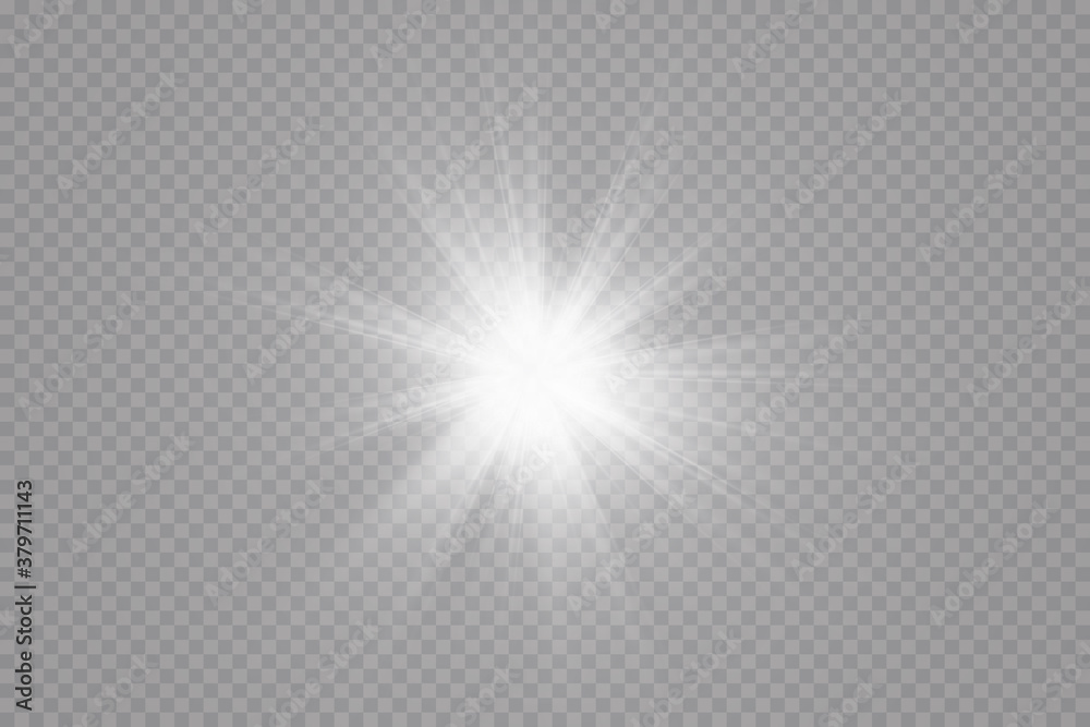 Explosion sun. Star shining. Glow light effect. Vector illustration ...