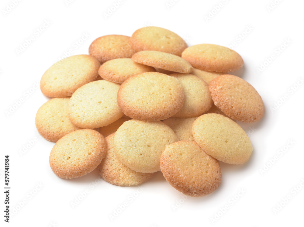 Pile of small round cookies Stock Photo | Adobe Stock