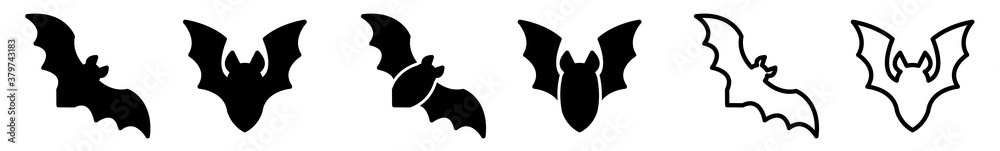 Bat Icon Black | Flying Bats Illustration | Halloween Symbol | Vampire ...