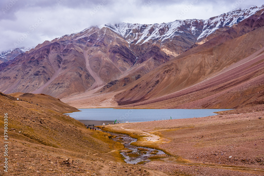 Chandratal or Lake of the moon is a high altitude lake located at 4300m ...