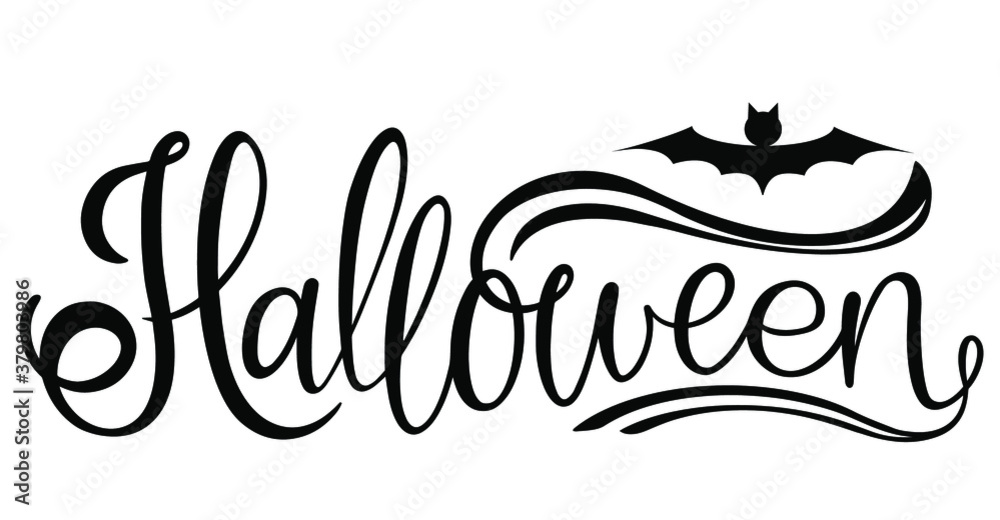 Halloween text. Handwritten calligraphy text for inspirational posters ...