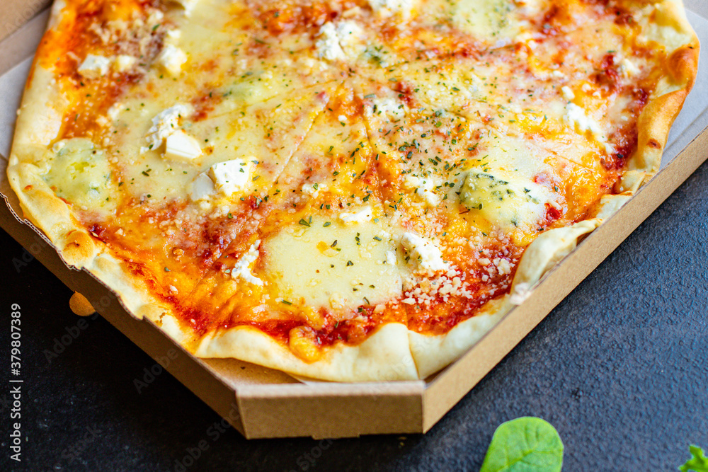 Fotka „cheese pizza four types of cheeses and different varieties ...