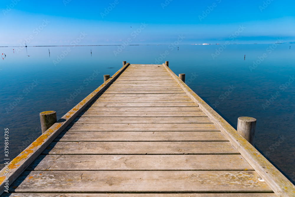 Wooden pier looking out to the ocean. Relaxing background screensaver ...