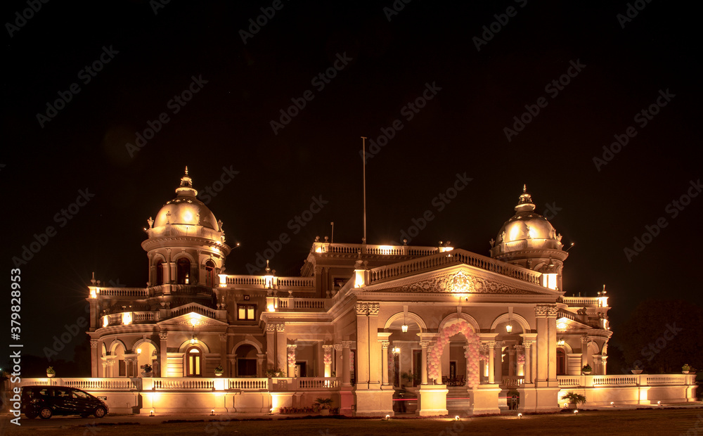 night view of an old fort , gulzar mahal in Bahawalpur , Pakistan Stock ...
