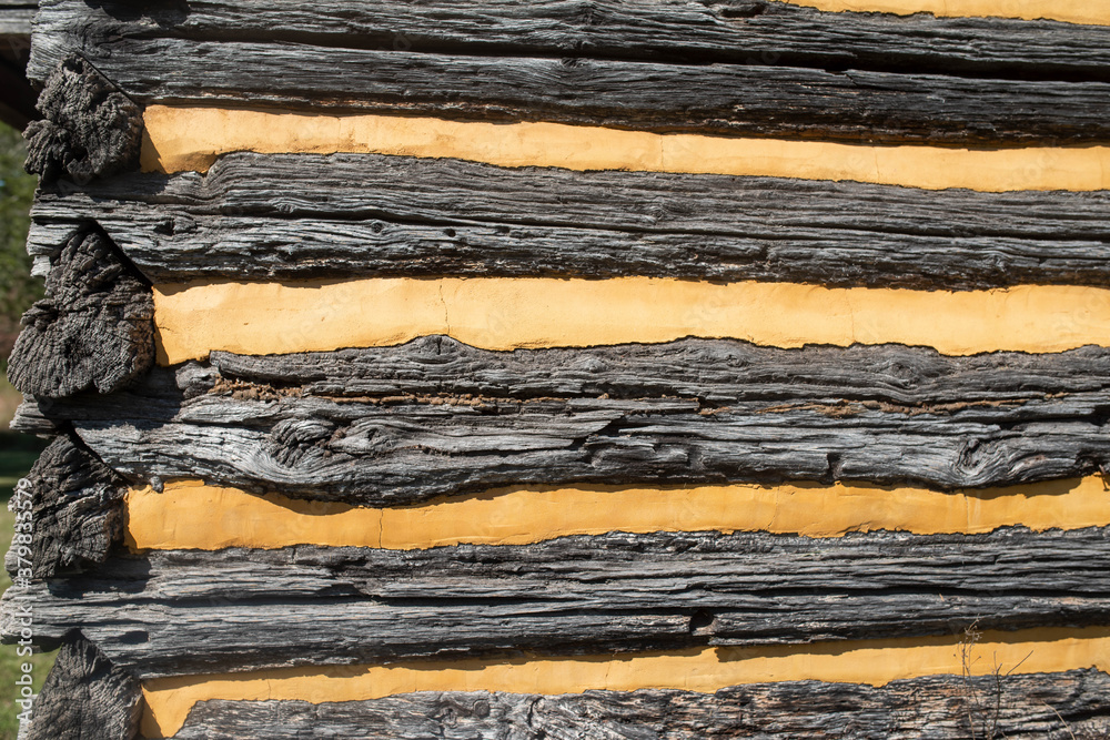 Log cabin at the historic Daniel Boone Homestead in Pennsylvania, built ...