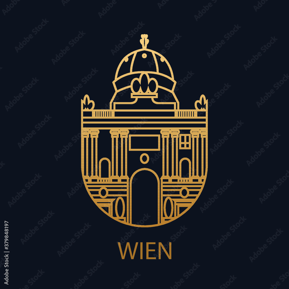 Wien icon. Austria. Luxurious illustration. Tourism. Pictogram. Stock ...