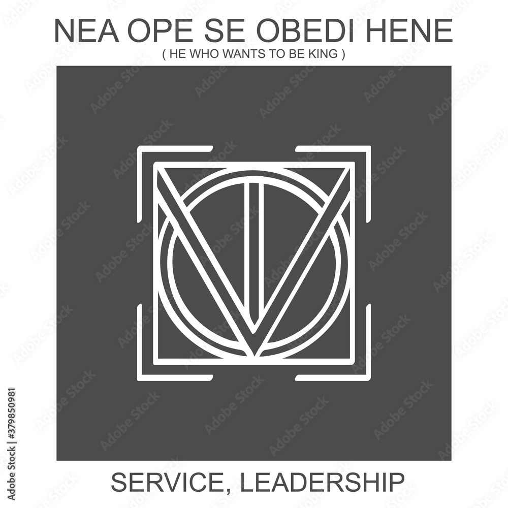 vector icon with african adinkra symbol Nea Ope Se Obedi Hene. Symbol ...