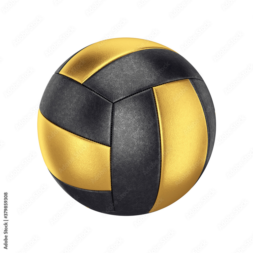 Volleyball ball gold and black isolated on a white background, 3D ...