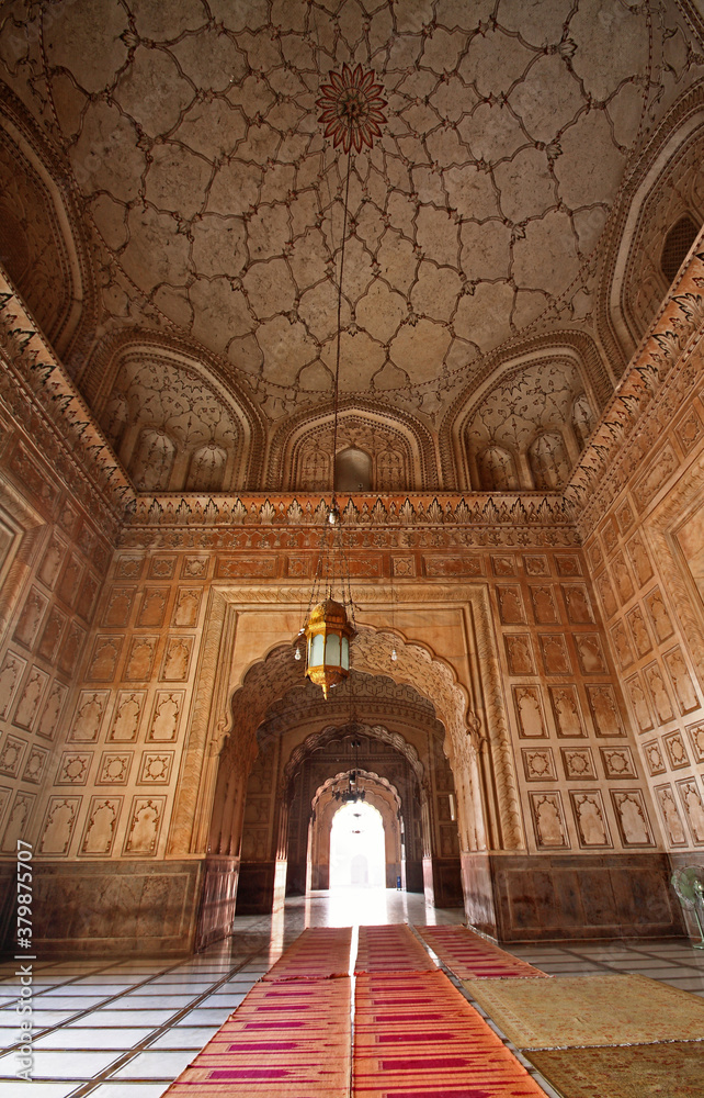 Interior of Badshahi Masjid Stock Photo | Adobe Stock
