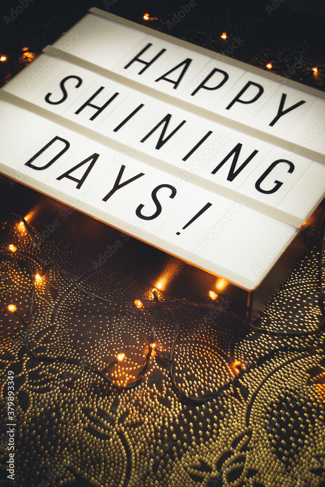 Light box with message Stock Photo | Adobe Stock